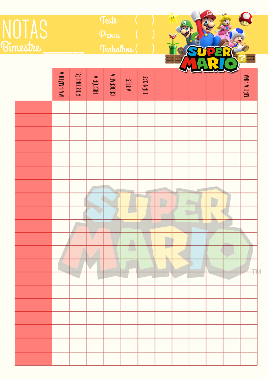 PLANNER DO PROFESSOR 2026 SUPER MÁRIO- ORGANIZAÇÃO ESCOLAR – Loja ...