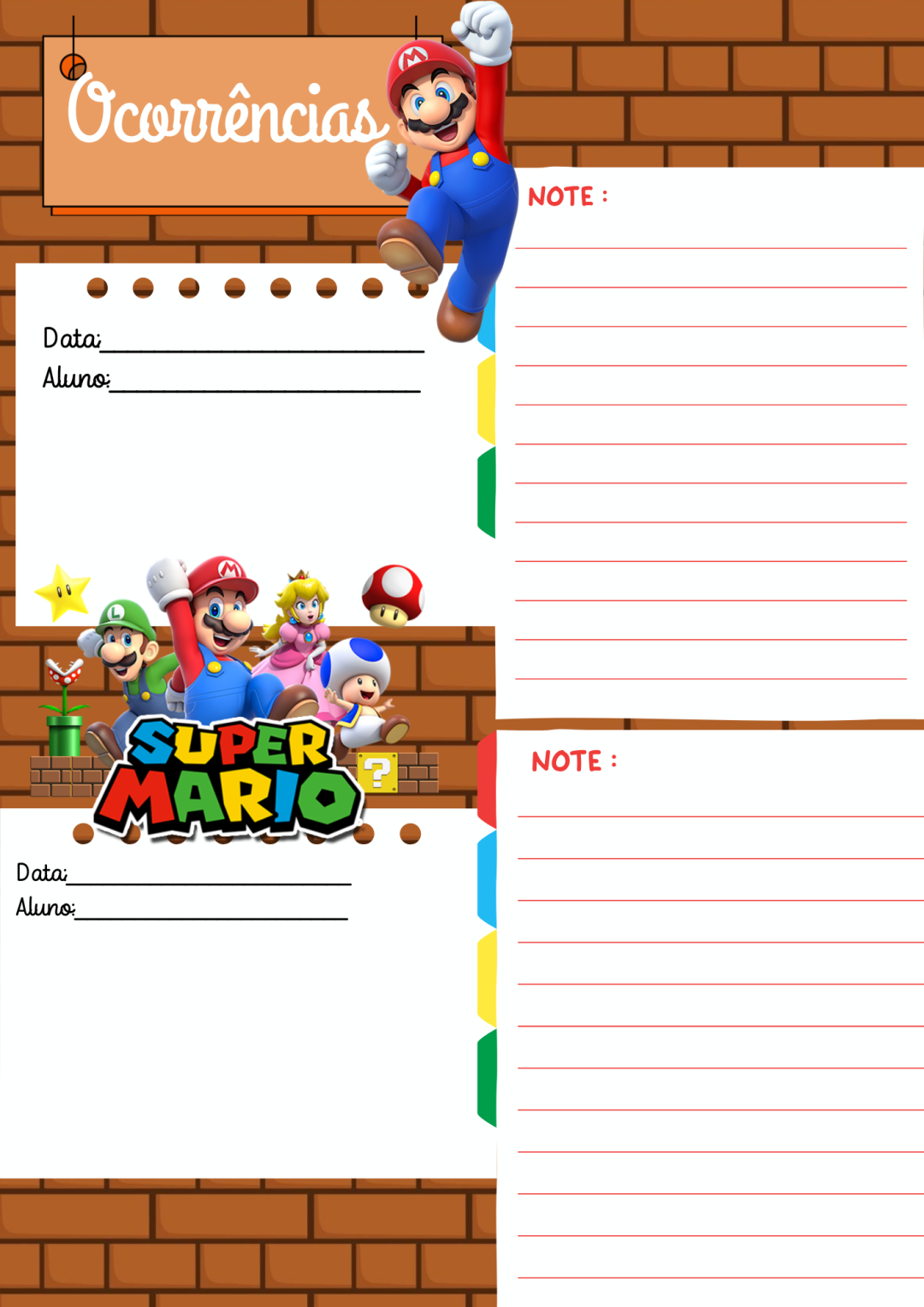 PLANNER DO PROFESSOR 2026 SUPER MÁRIO- ORGANIZAÇÃO ESCOLAR – Loja ...